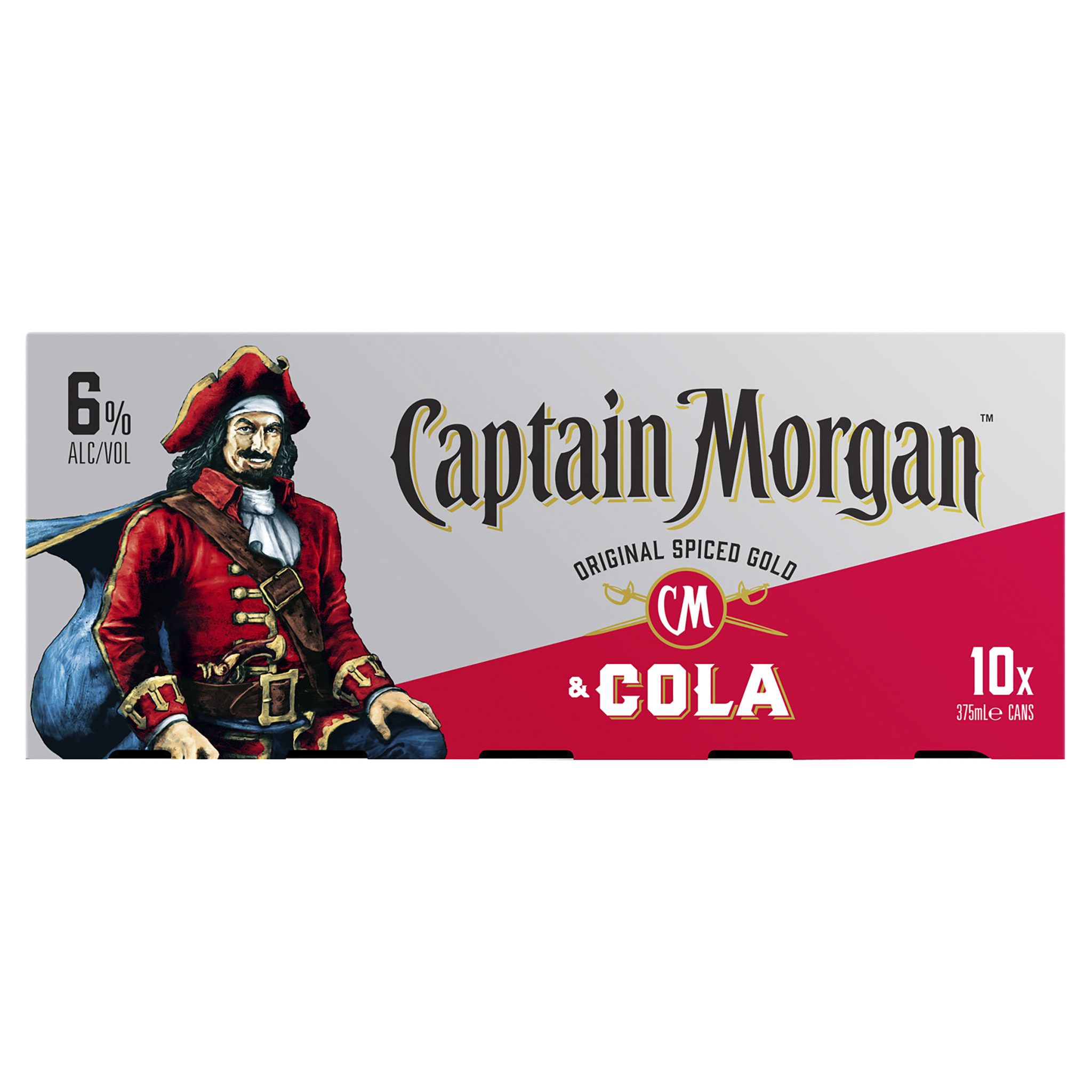 Captain Morgan Original Spiced Gold Rum & Cola 10 Pack 375mL - Local Liquor