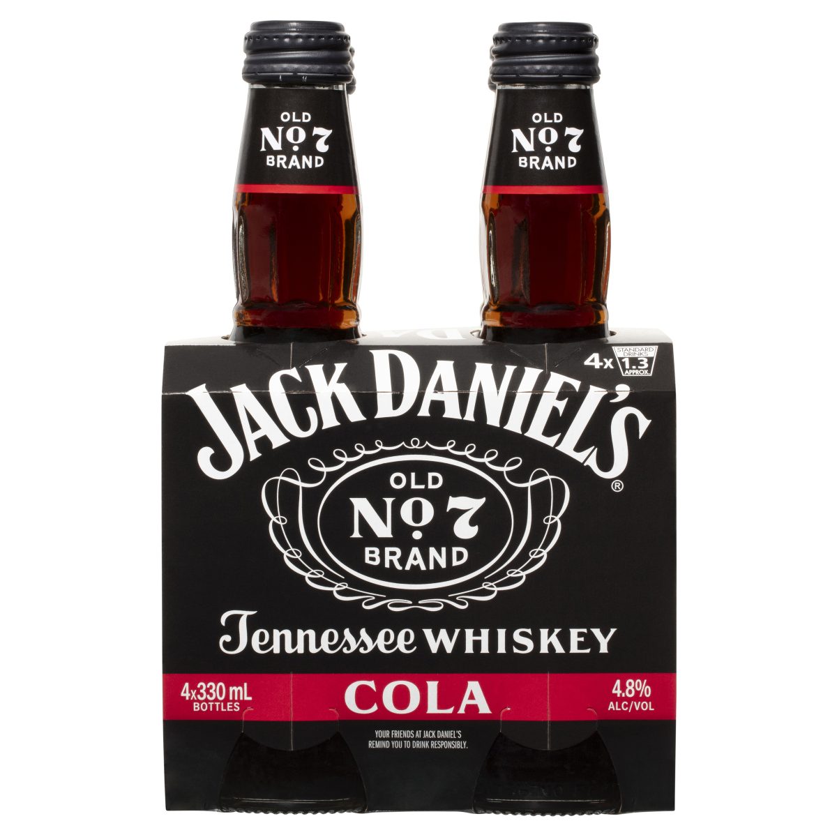 Jack Daniel's & Cola 4 Pack 330mL - Local Liquor