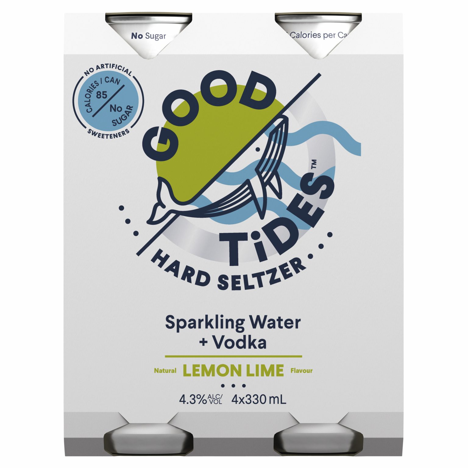 Good Tides Hard Seltzer Lemon Lime 4.3% 4 x 330mL Can - Local Liquor